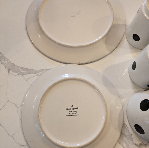 kate spade | Dining | Kate Spade New York Lenox Black Polka Dot 2 Sets ...